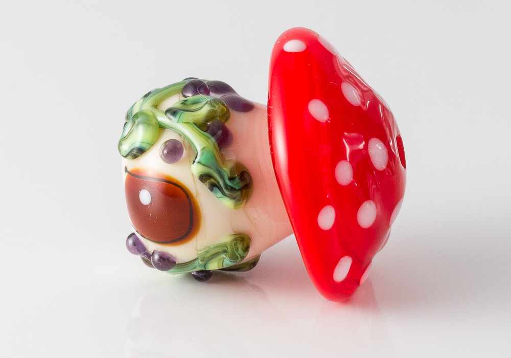 Toadstool Lampwork Bead by Ciel Creations