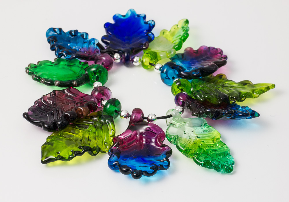 Lampwork Leaf Beads by Ciel Creations