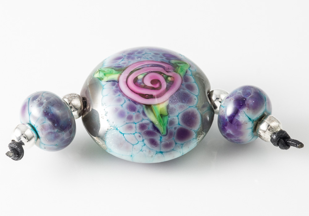 Rose Lampwork Bead Set by Ciel Creations
