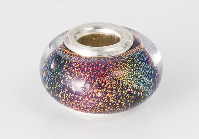 Silver Cored Dichroic Lampwork Bead by Ciel Creations