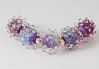 Pink Silver Glass Bumpy Beads by Ciel Creations